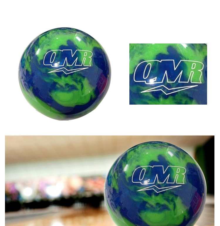 Blue-green custom bowling ball