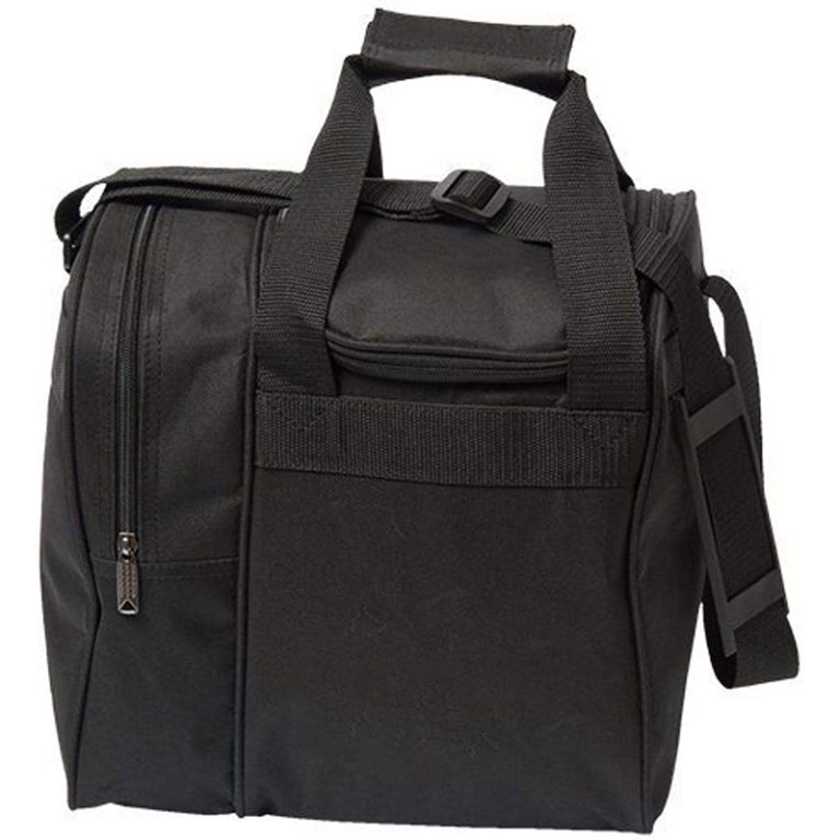 Bowling bag with compartment ball rack