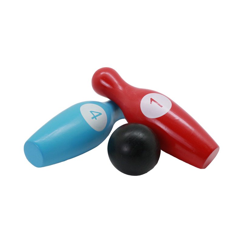 Colorful custom wooden bowling pins